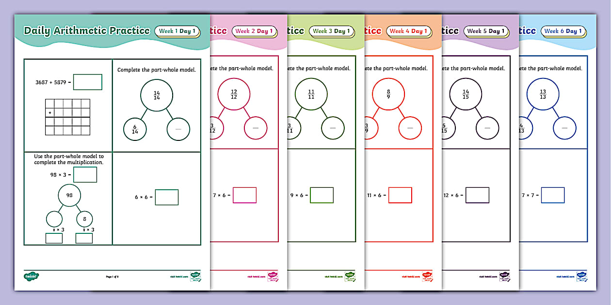 👉 Year 4 Spring 1 Daily Arithmetic Practice Pack - Twinkl