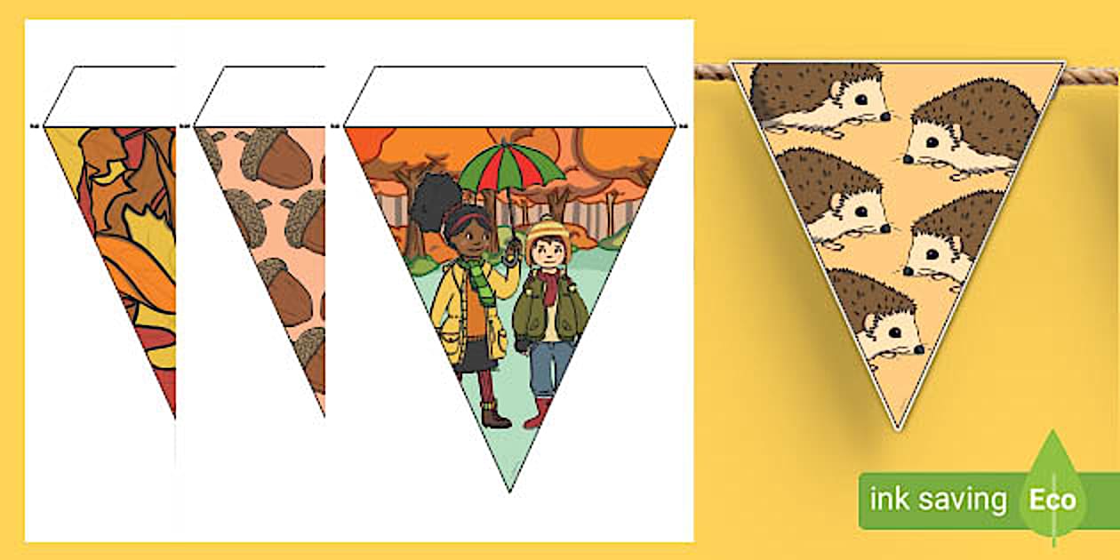 Autumn Display Bunting Images (teacher made) - Twinkl