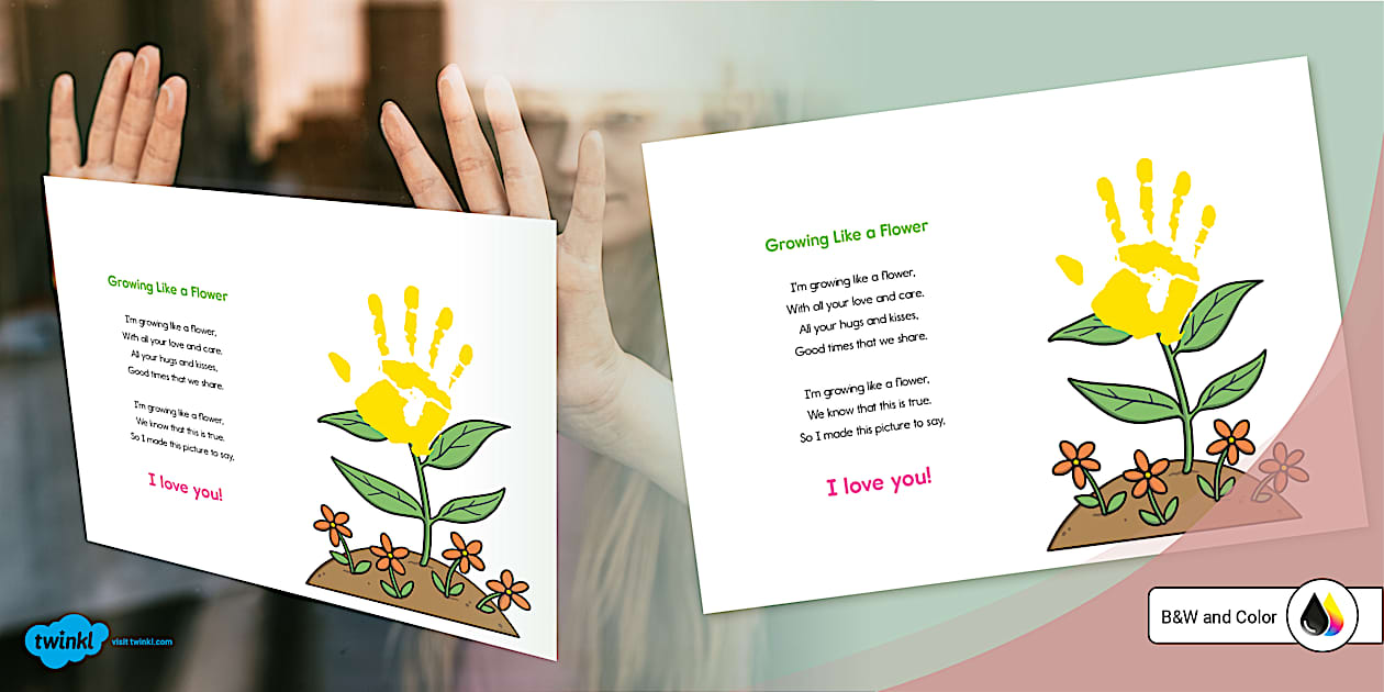 Mother's Day Handprint Flower Poem | Art | Twinkl USA