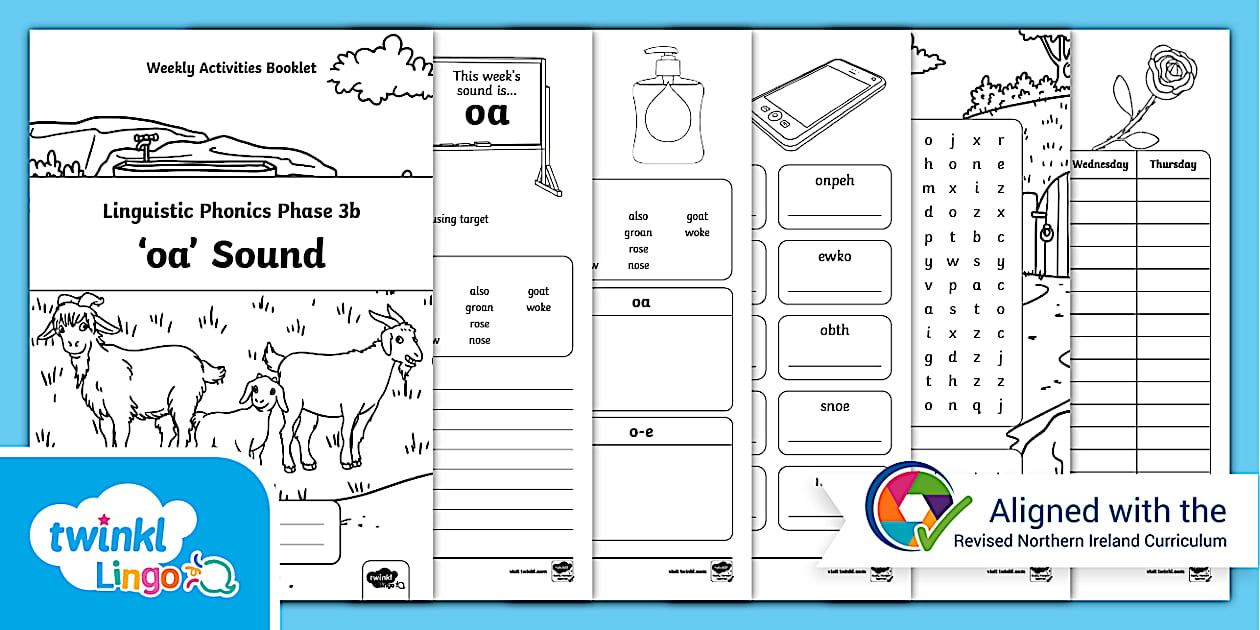 Northern Ireland Linguistic Phonics Phase 3b 'oa' Sound Weekly Activity