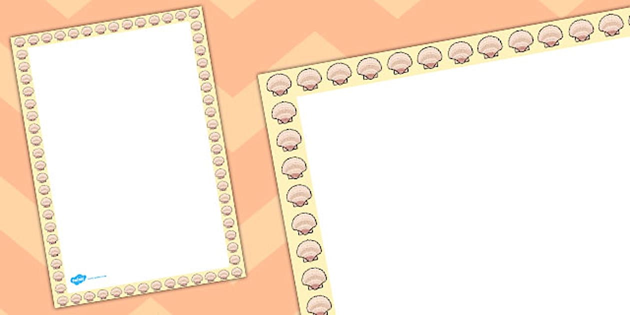 Editable Sea Shell Page Border (teacher made) - Twinkl