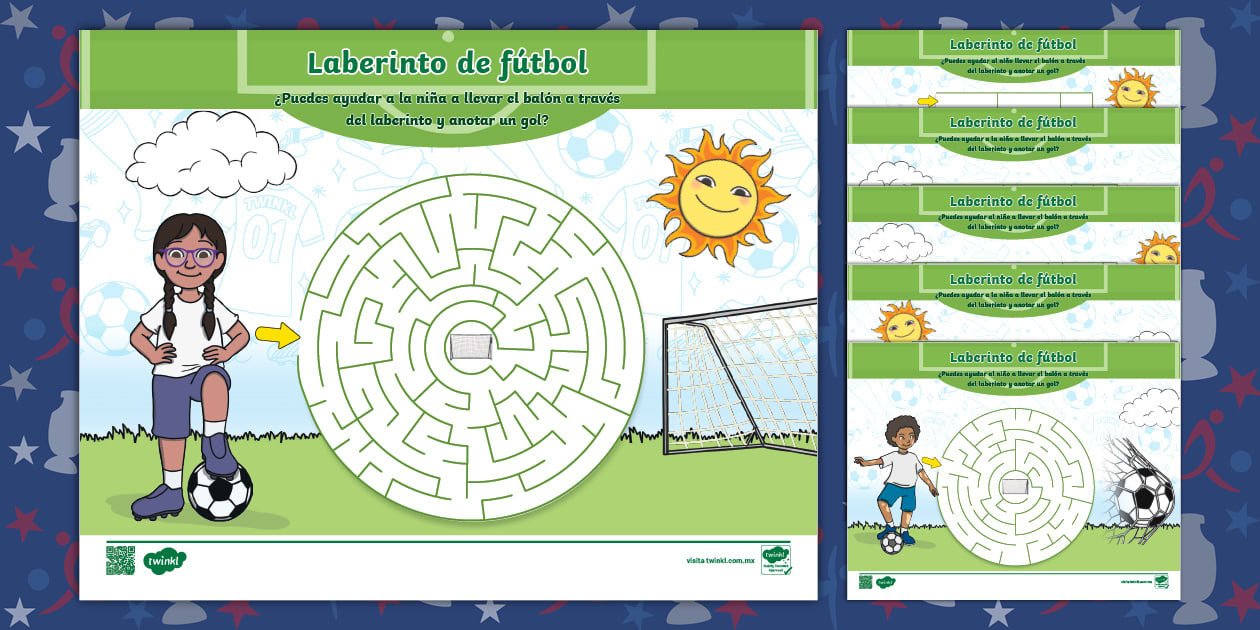 Laberintos - de fútbol (Teacher-Made) - Twinkl