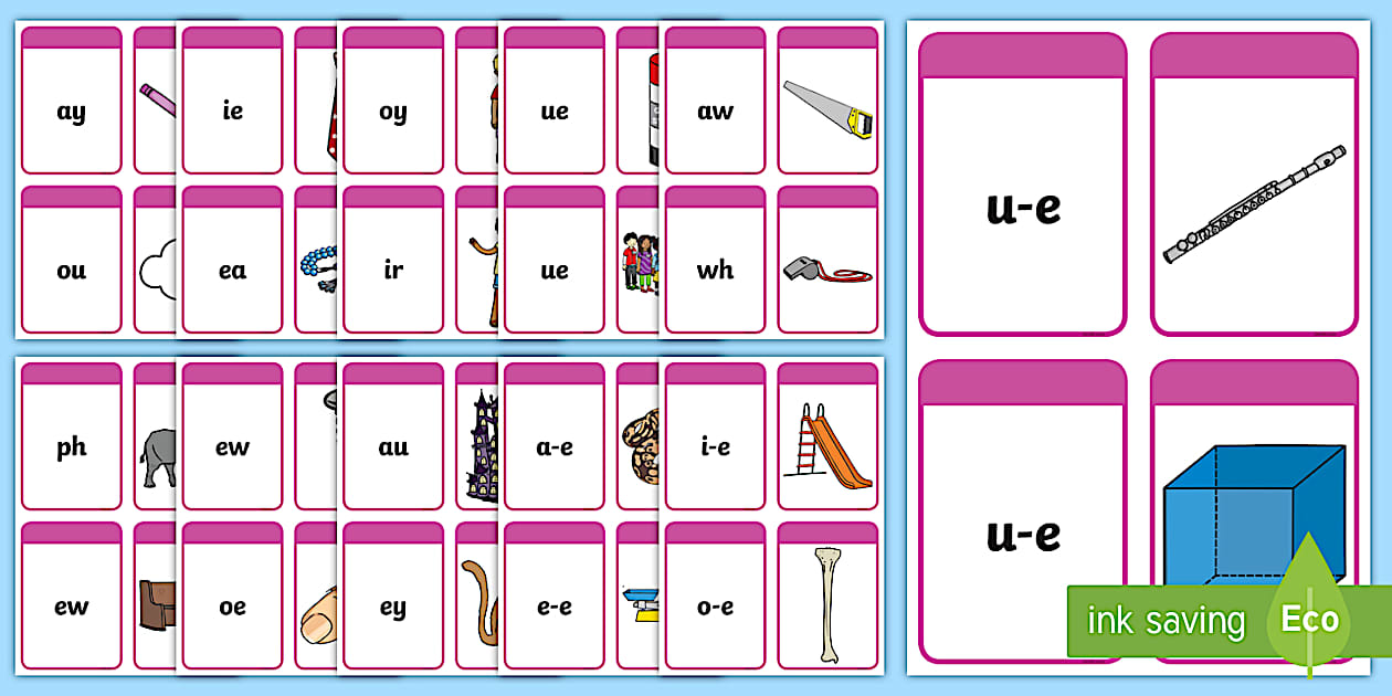 Editable Phase 5 Mnemonic Matching Cards (teacher made)