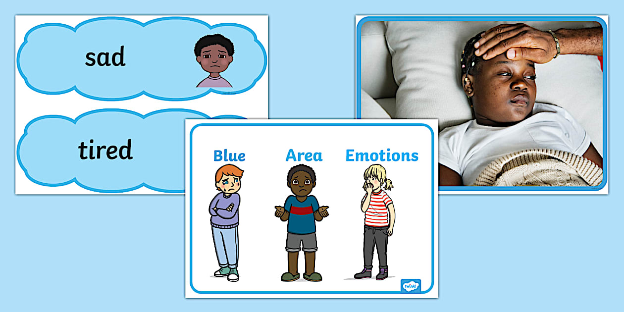 Blue Area Emotions Photo Display Pack (teacher made)