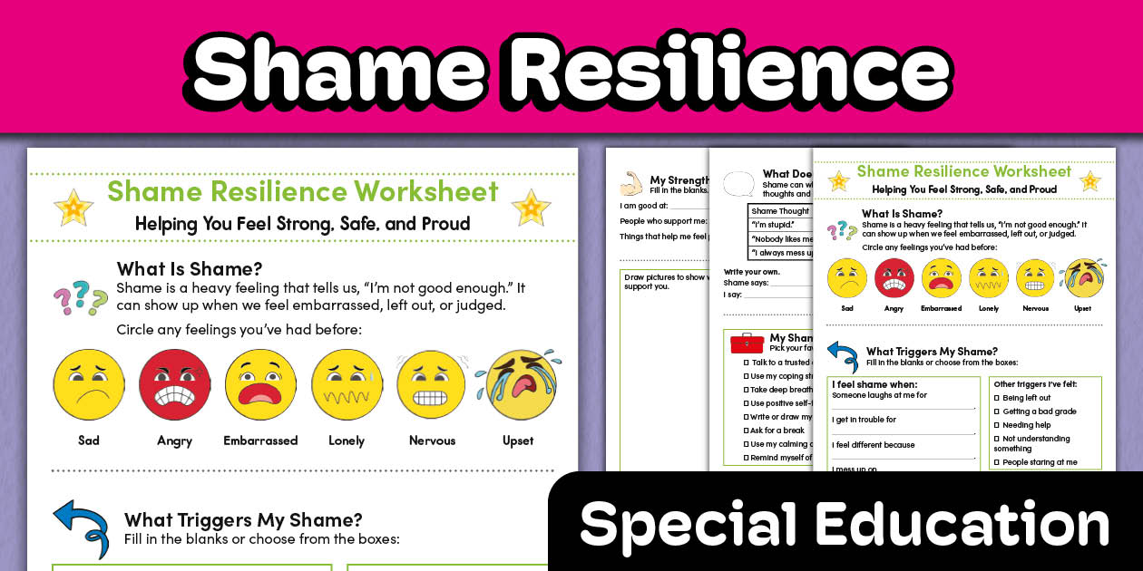 Shame Resilience Worksheets | Special Education | Twinkl USA