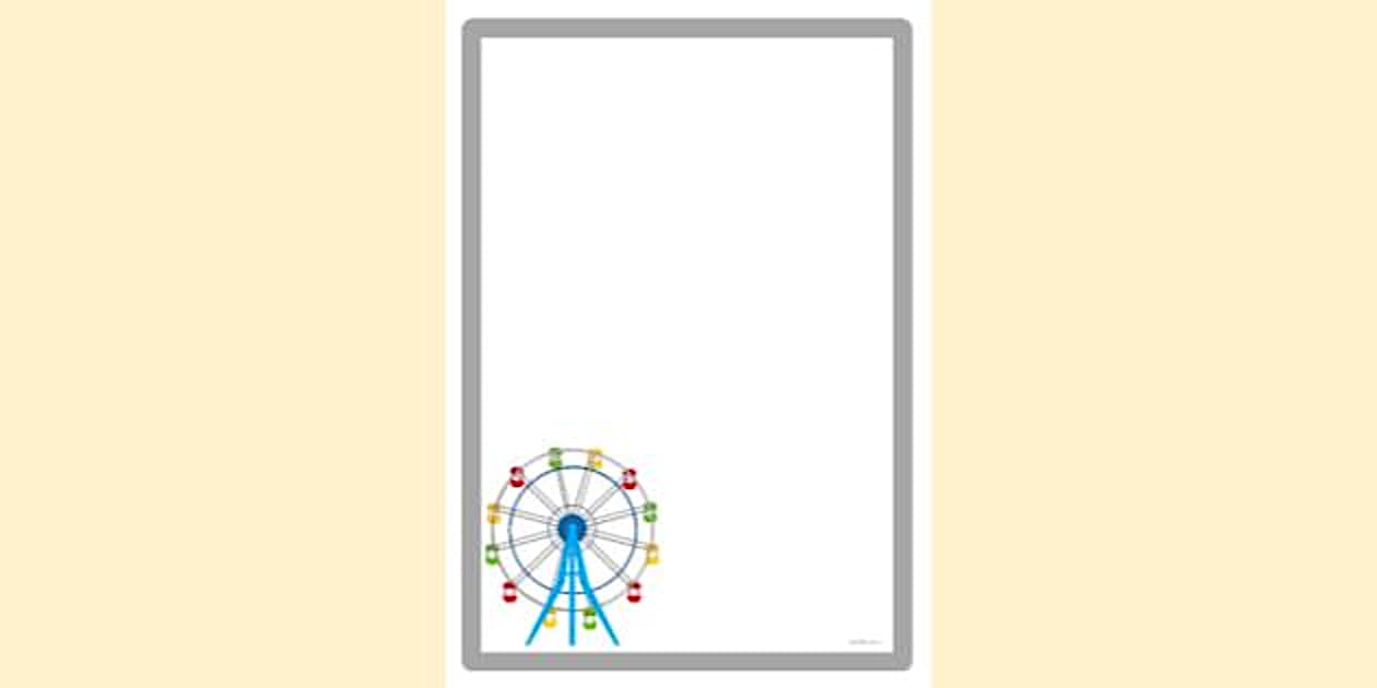 Simple Blank Theme Parks Ferris Wheel | Page Borders | Twinkl