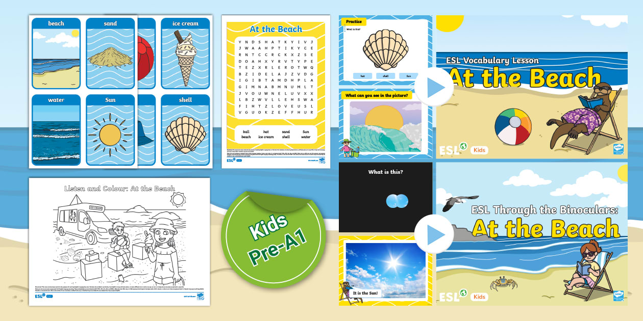 ESL At the Seaside Lesson Plan (teacher made) - Twinkl
