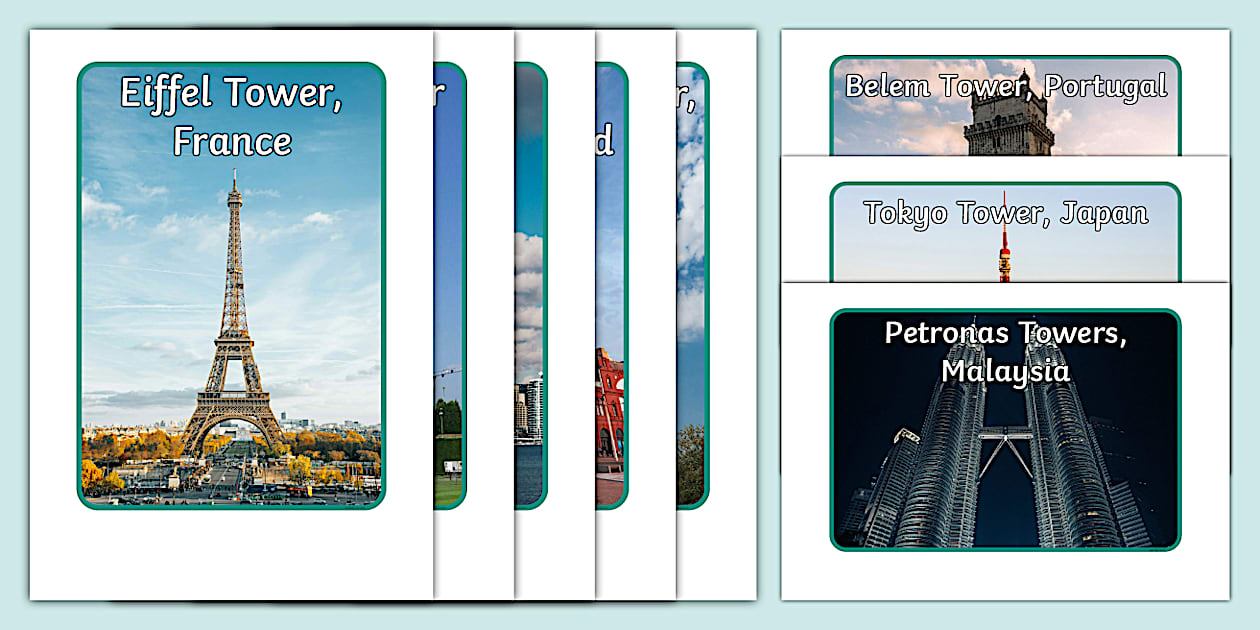 Towers Around the World Display Photos (teacher made)