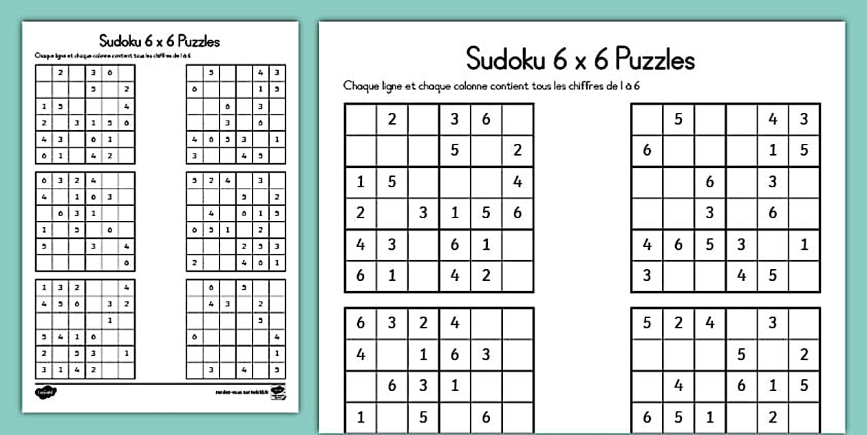 Puzzles Sudoku 6x6 (teacher made) - Twinkl