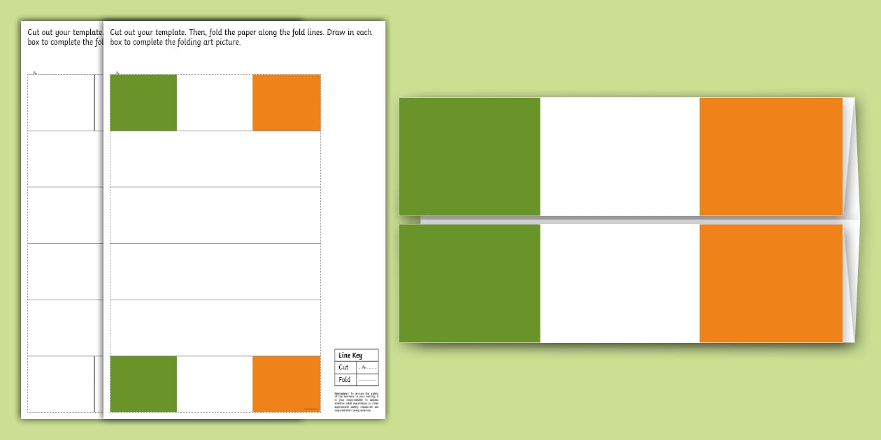 Republic of Ireland Flag Folding Art Template (Teacher-Made)