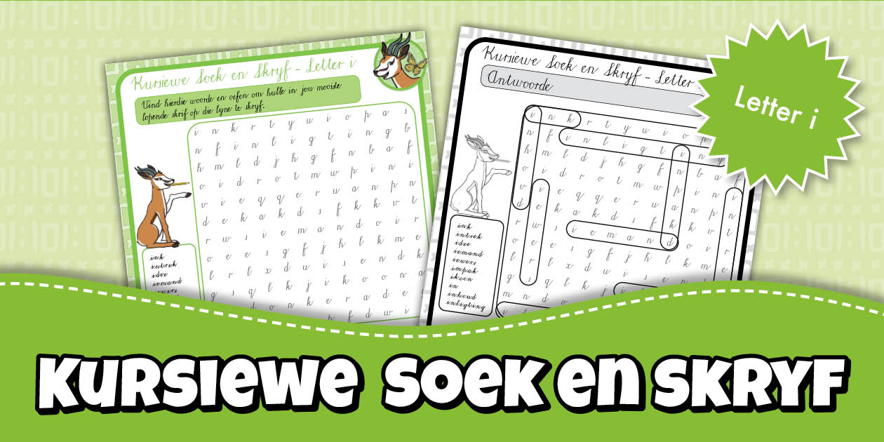 Graad 3 - Afrikaans - Handskrif Soek en Skryf: Letter i (KABV-Belyn)