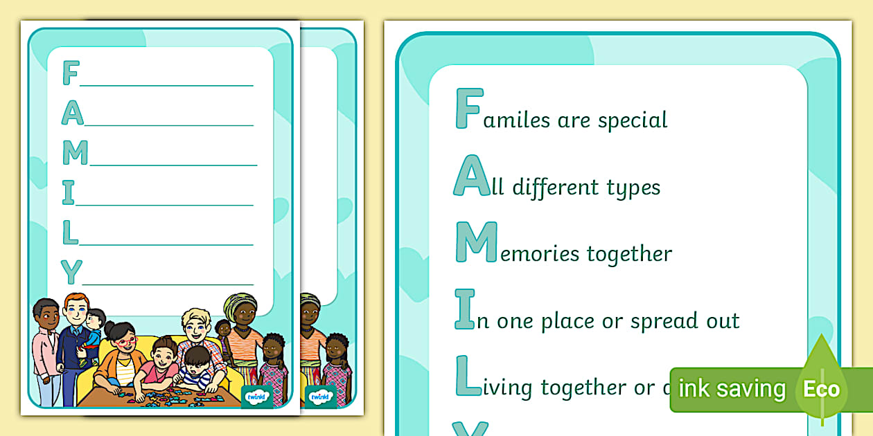 Family Acrostic Poem Example