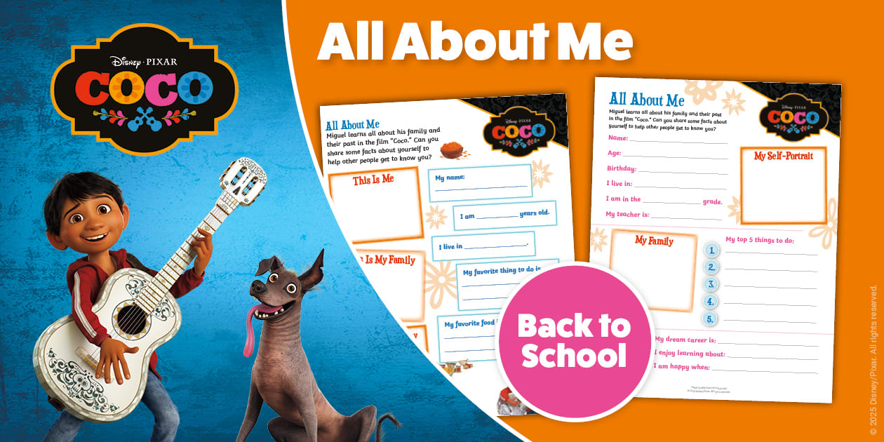 Coco: All About Me Worksheets (Teacher-Made) - Twinkl