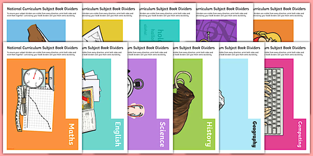 Editable Curriculum Subject Book Divider Display Cut-Outs
