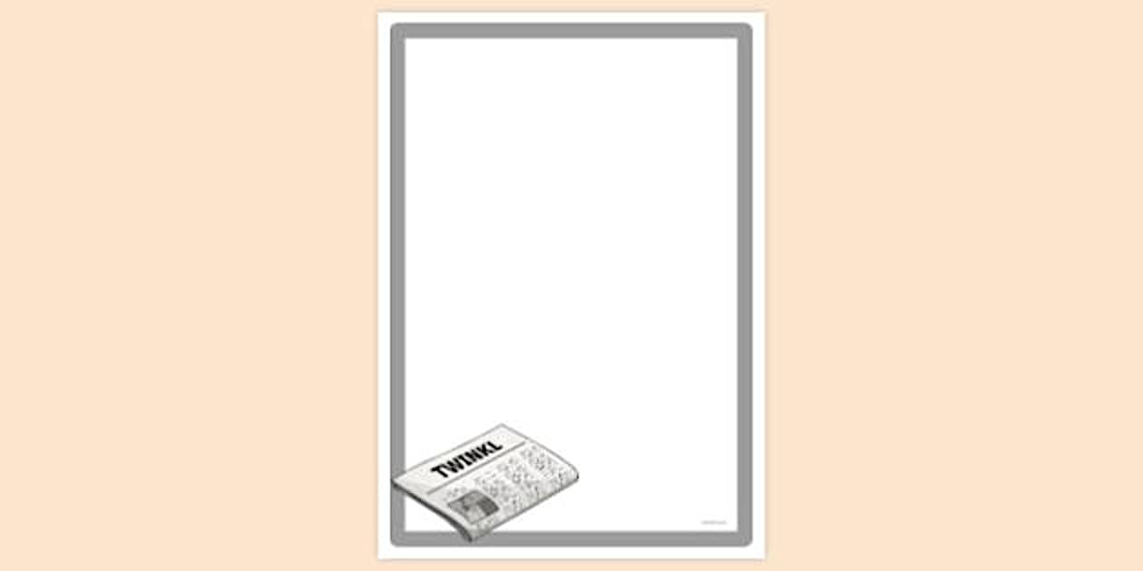 Simple Blank Newspaper Page Border | Page Borders | Twinkl