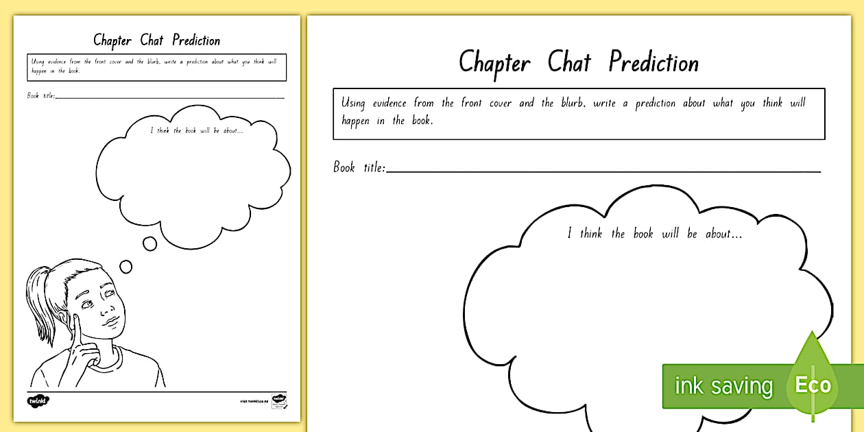 Cursive Term 1 Week 1 Year 5 and 6 Chapter Chat Prediction Worksheet to
