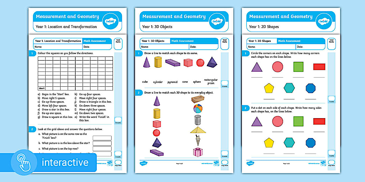 Year One Measurement and Geometry Assessment Pack-Australia