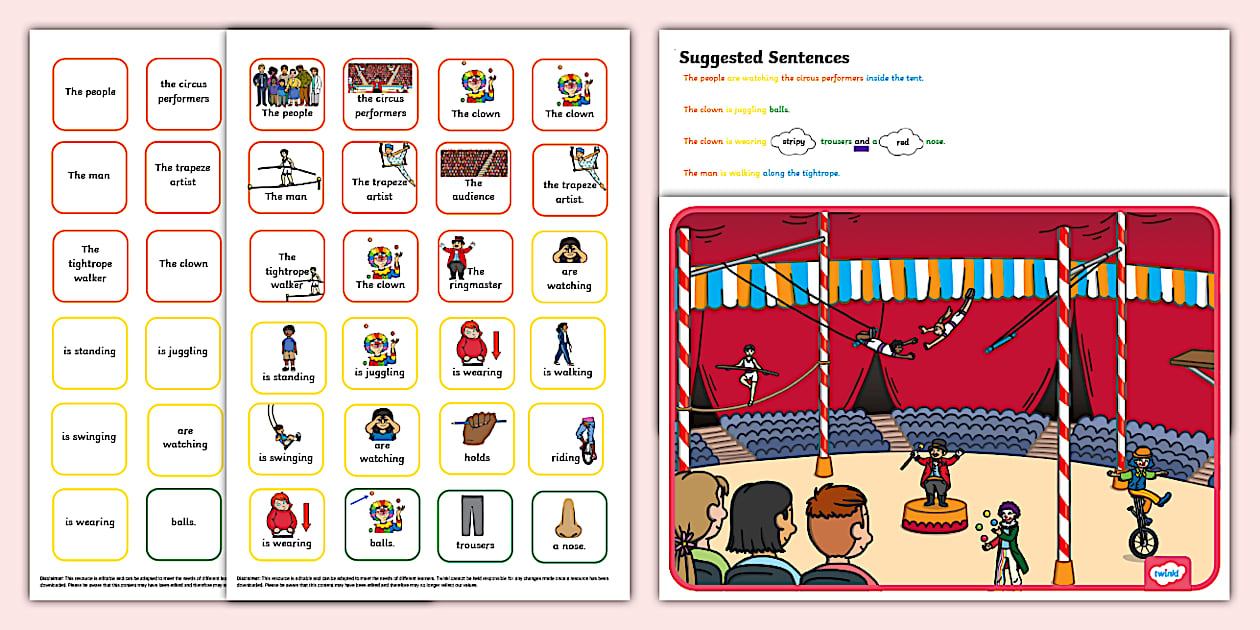 Ks1 Colourful Semantics Circus Scene Teacher Made Twinkl
