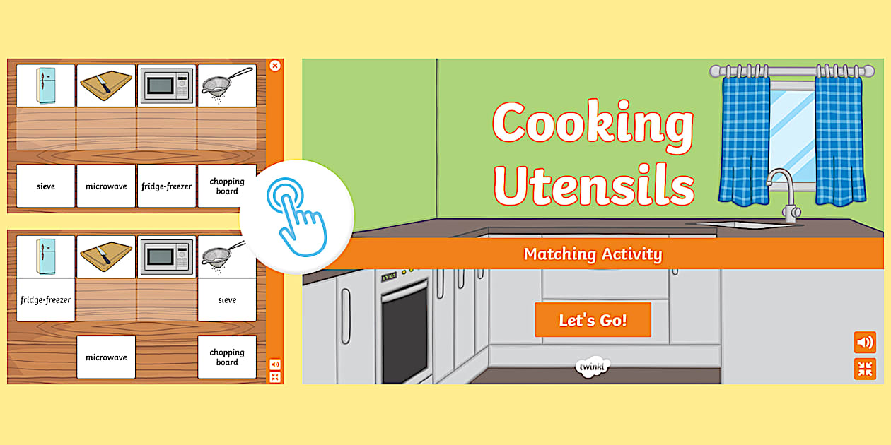 Interactive Cooking Utensils Matching Activity | Twinkl Go!