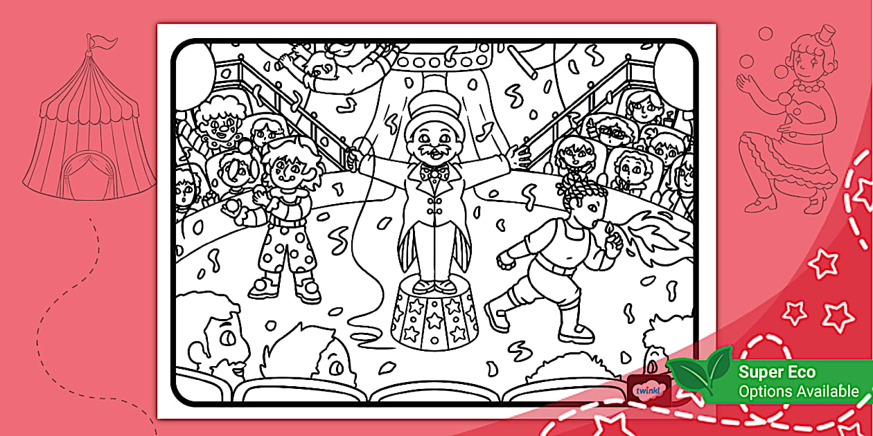 Busy Picture Circus Colouring Page | Parents Resource