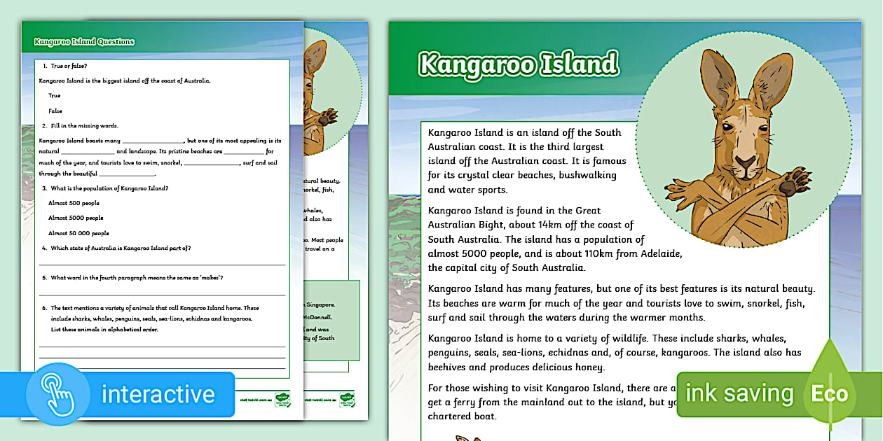 Kangaroo Island Differentiated Reading Comprehension