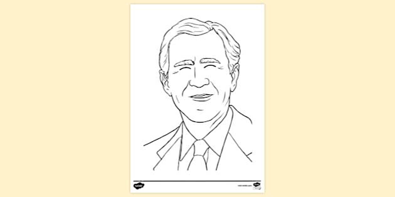 George W Bush Twinkl Eyes Colouring Sheet Colouring | Colouring Sheets