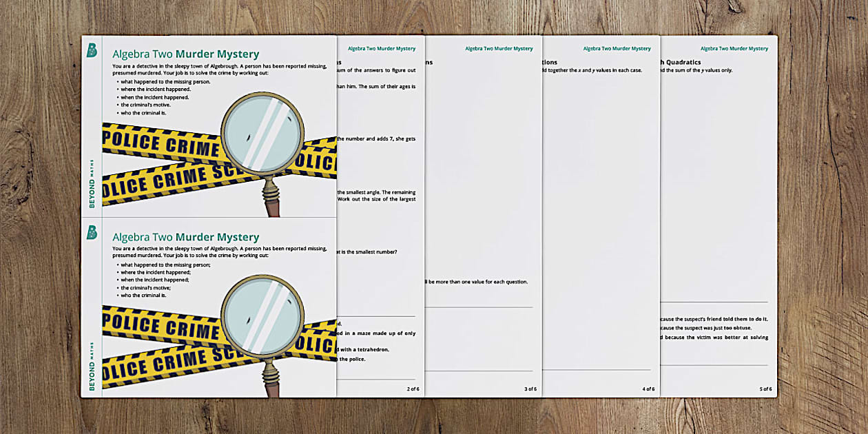 Algebra Murder Mystery (Teacher-Made) - Twinkl