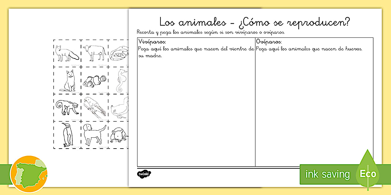 Ficha de actividad: Los animales ¿cómo se reproducen?
