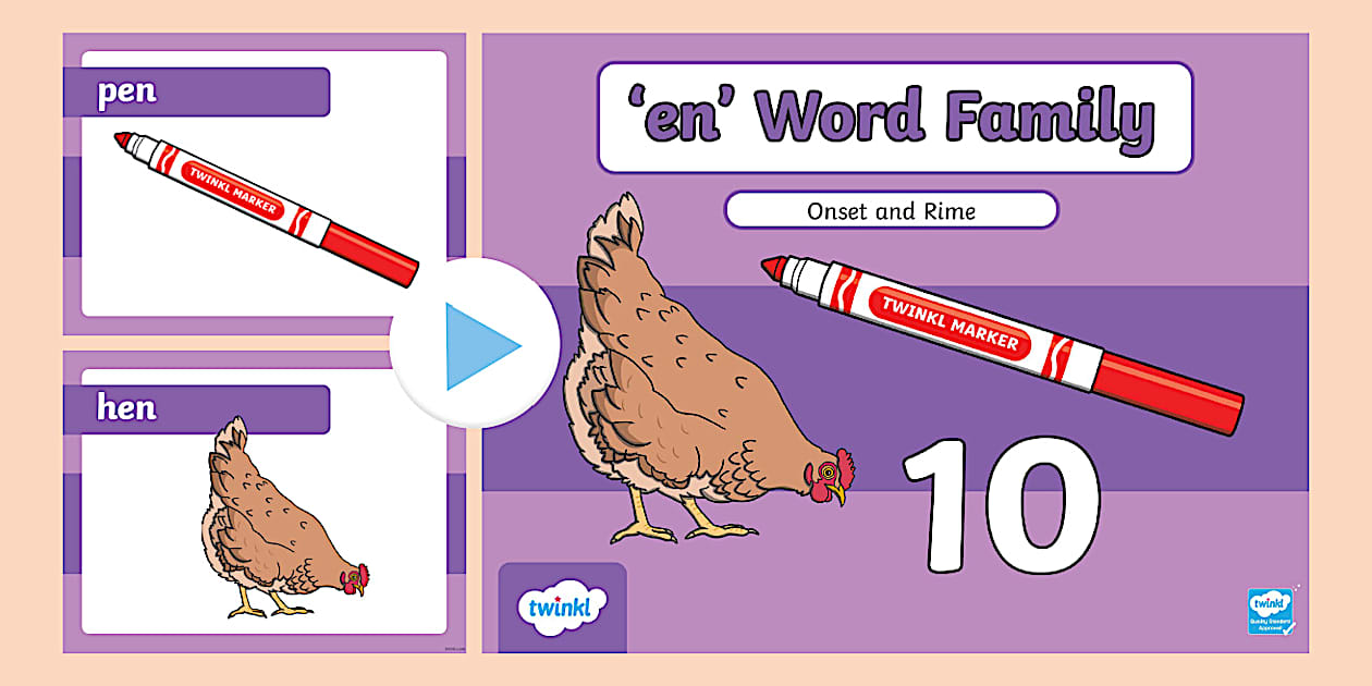 ‘en’ Onset and Rime PowerPoint (teacher made) - Twinkl