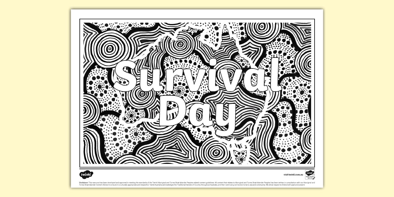 Survival Day Mindfulness Colouring (l'enseignant a fait)