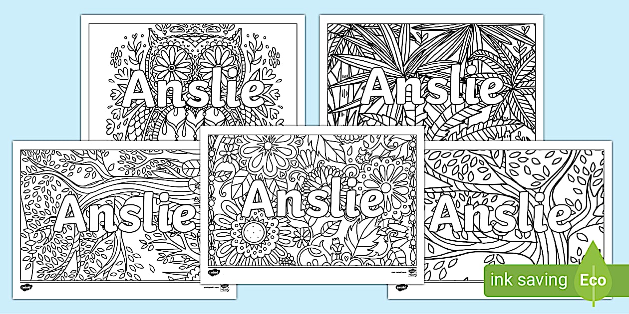 Anslie Mindfulness Name Colouring Activity | Twinkl | KS1