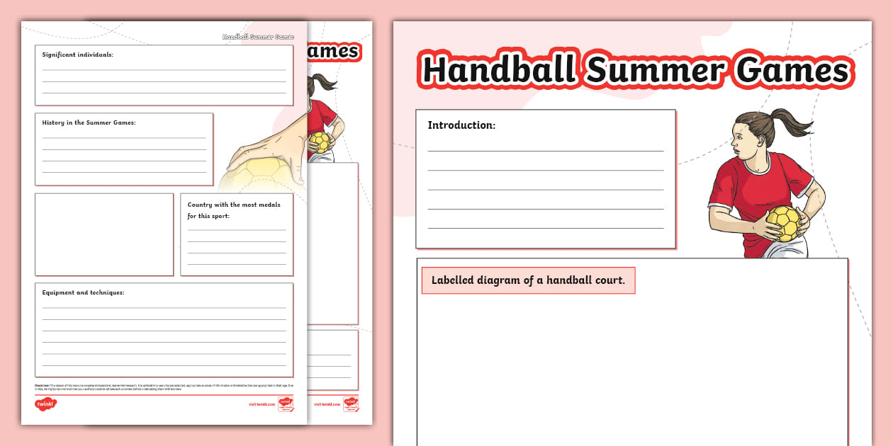 Handball Summer Games Non-Chronological Report Template