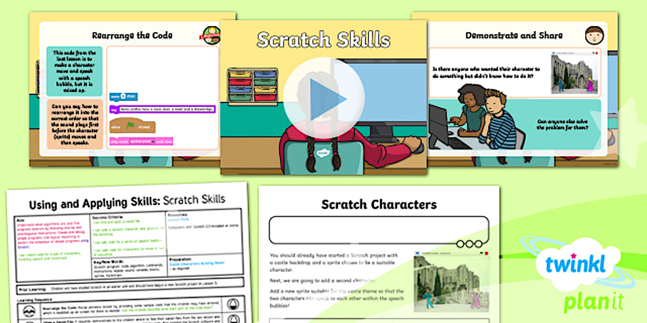 Computing: Using and Applying Skills: Scratch Skills Year 2 Lesson Pack 6