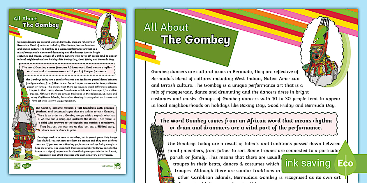 All About the Gombey Fact File (Teacher-Made) - Twinkl