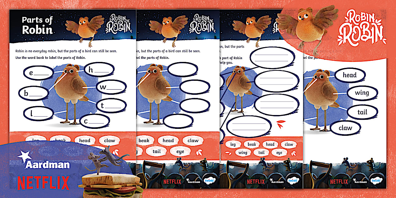 FREE! - Parts of a Bird Activity Sheet | Robin Robin | Twinkl