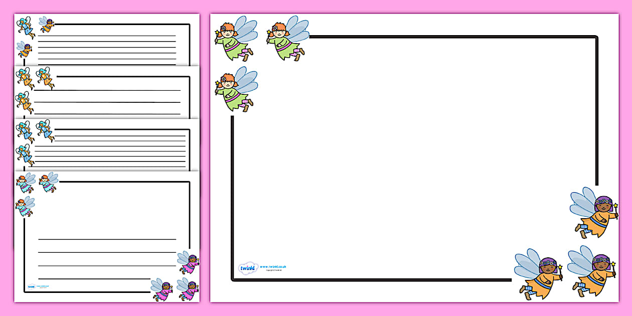 Editable Fairy Page Borders (Landscape) (teacher made)