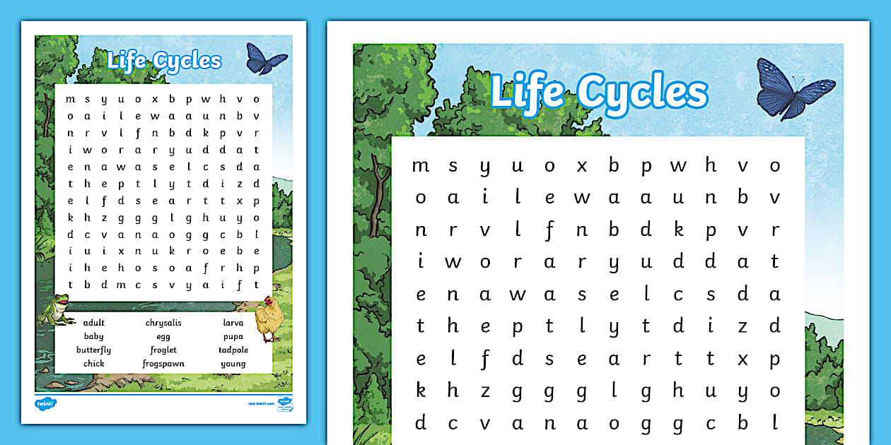 Life Cycles Word Search