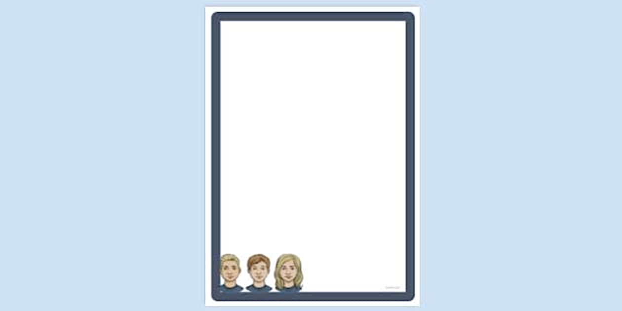 Simple Blank Siblings Page Border | Page Borders | Twinkl