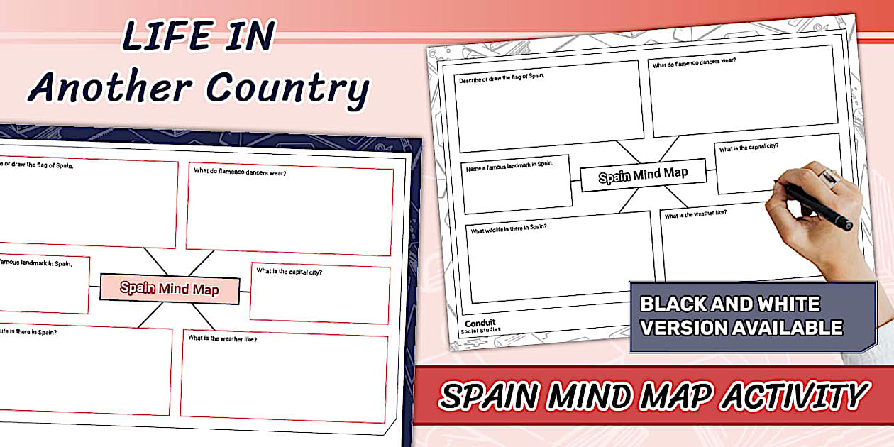 Life in Another Country: Spain Mind Map Activity