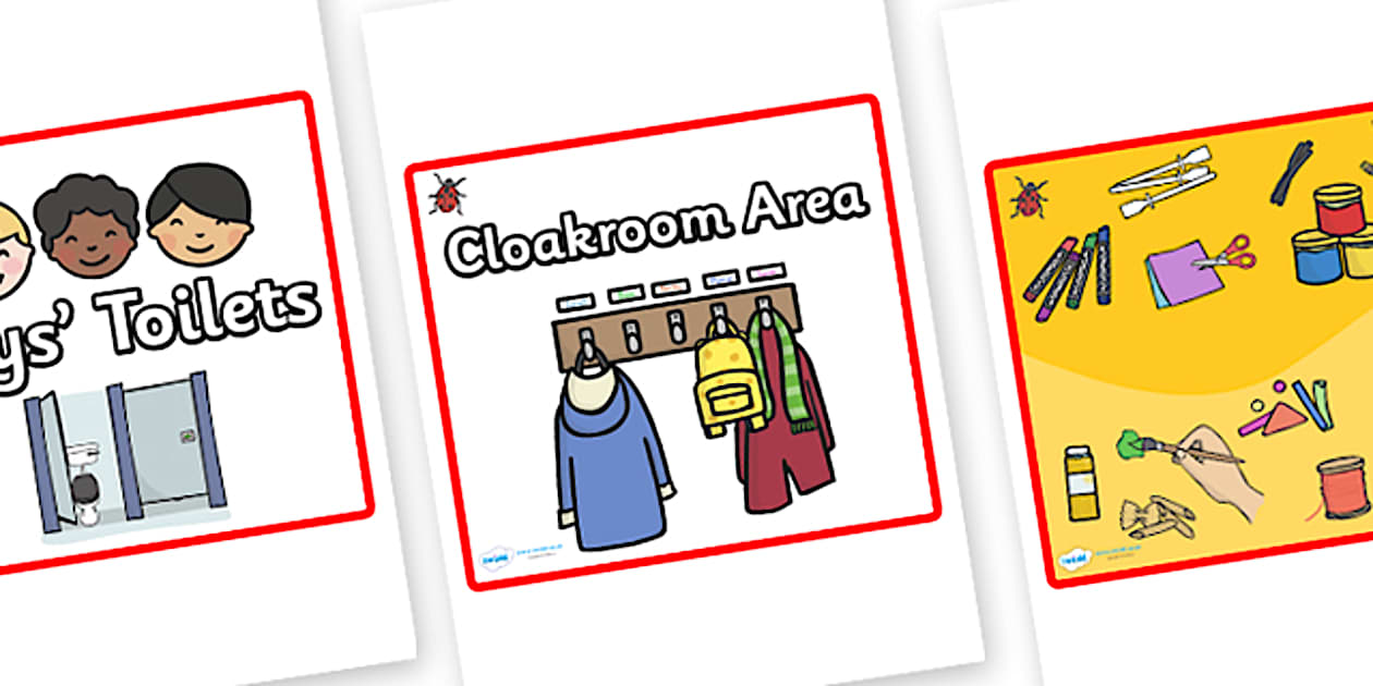 Editable Square Classroom Area Signs (Ladybirds) - Twinkl