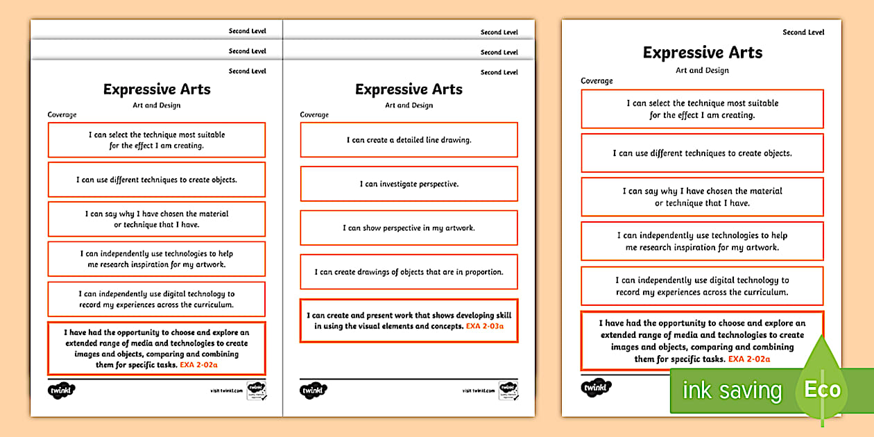 Editable CfE Second Level Expressive Arts (Art and Design) Child-Friendly