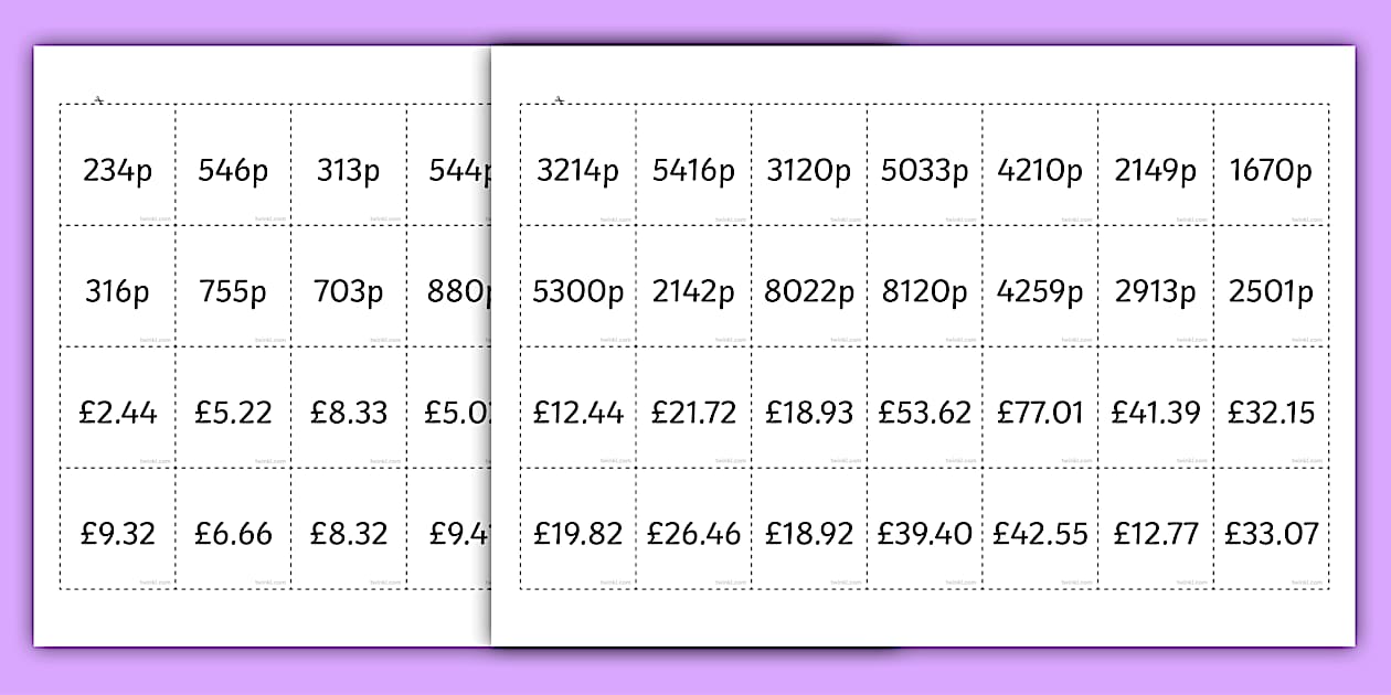 👉 Maths Comparing and Ordering Money Activities and Games