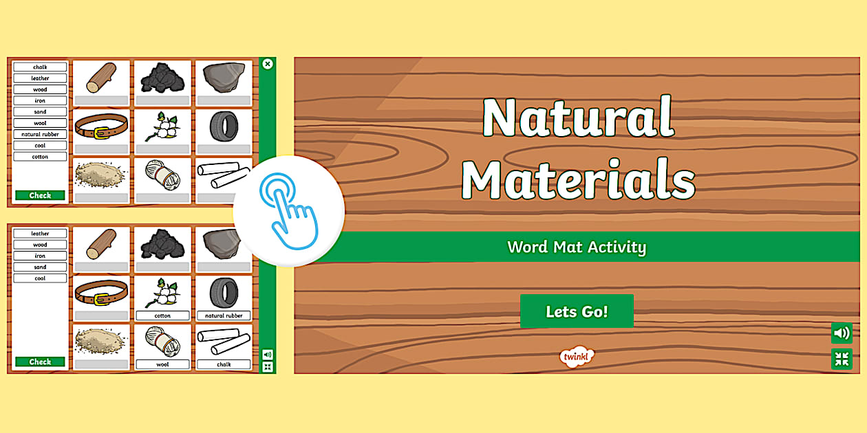 Natural Materials Interactive Word Mat Activity - Twinkl