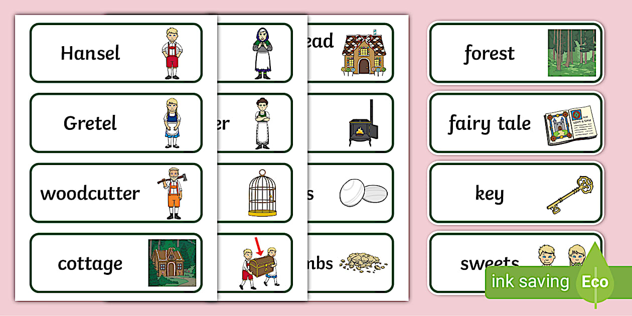Hansel and Gretel Word Cards (teacher made) - Twinkl