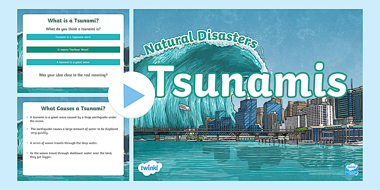 Editable KS2 Tsunami PowerPoint (Teacher-Made) - Twinkl