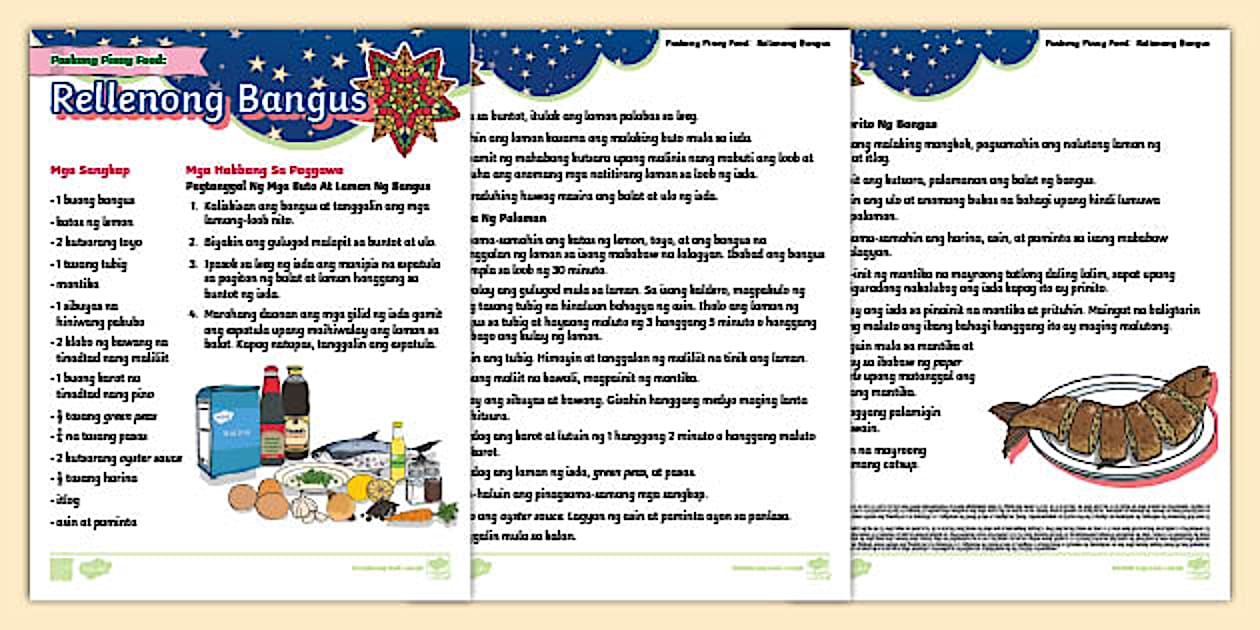 Paskong Pinoy Food: Rellenong Bangus | Twinkl (teacher made)