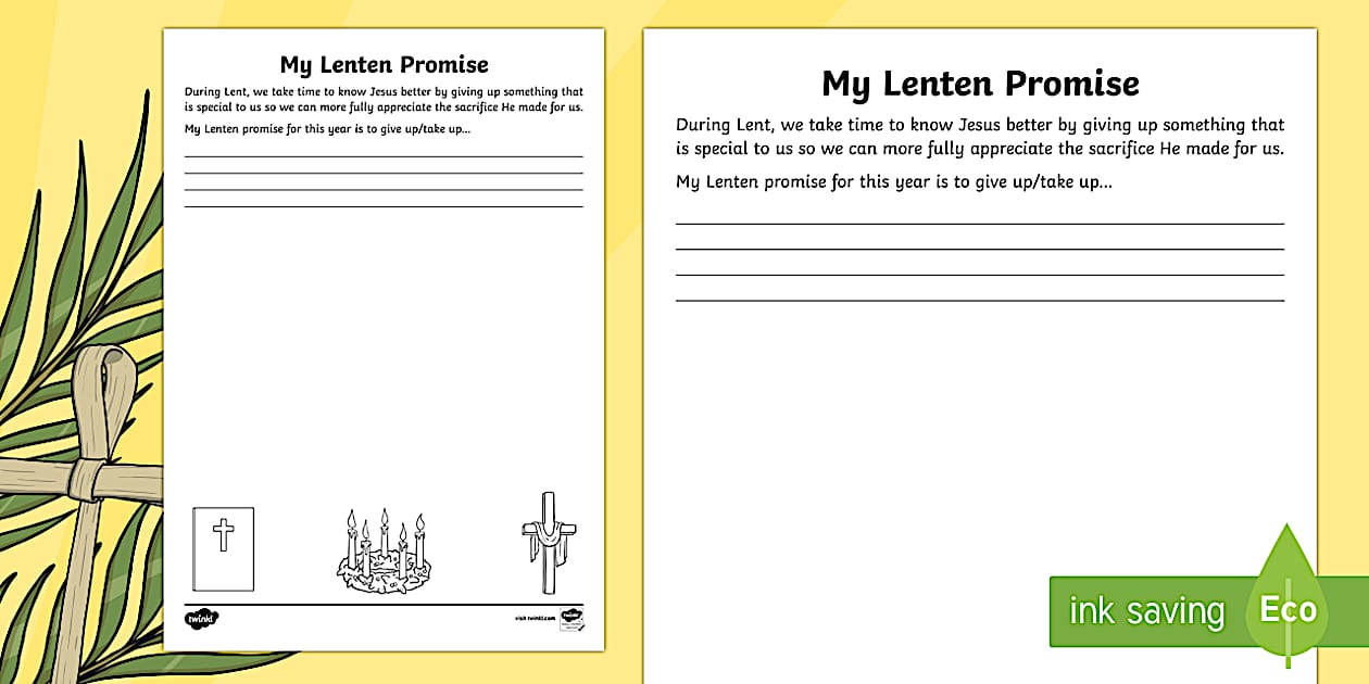 My Lenten Promise Worksheet / Worksheet (teacher made)