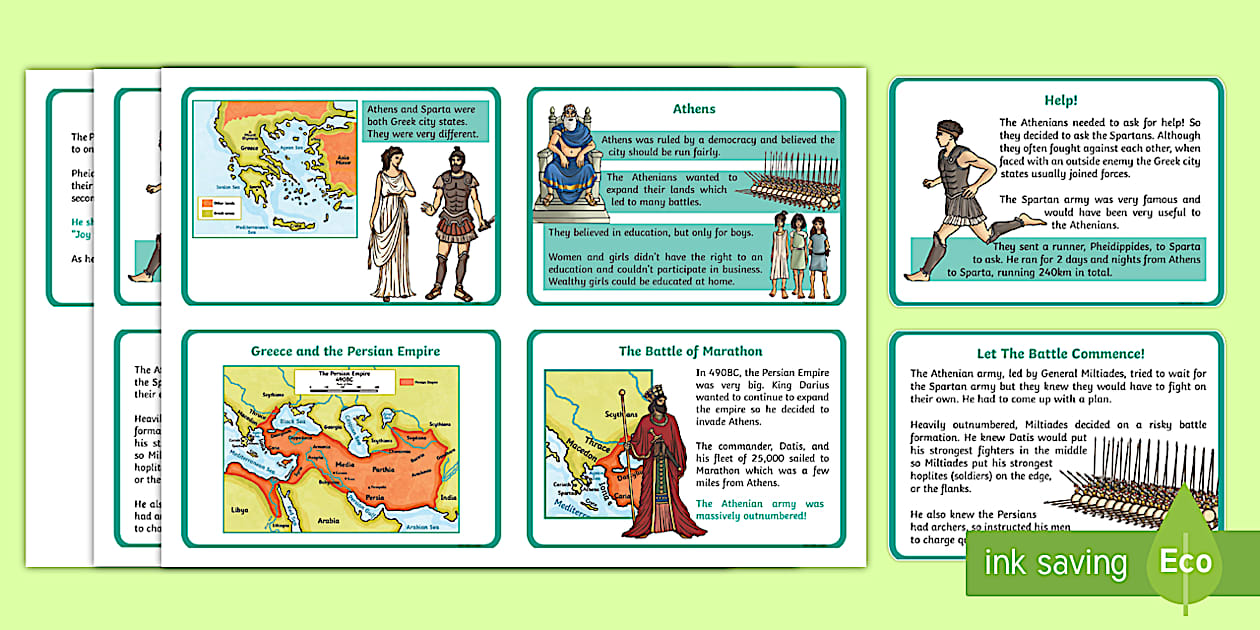 The Battle of Marathon Story Sequencing Cards - Twinkl