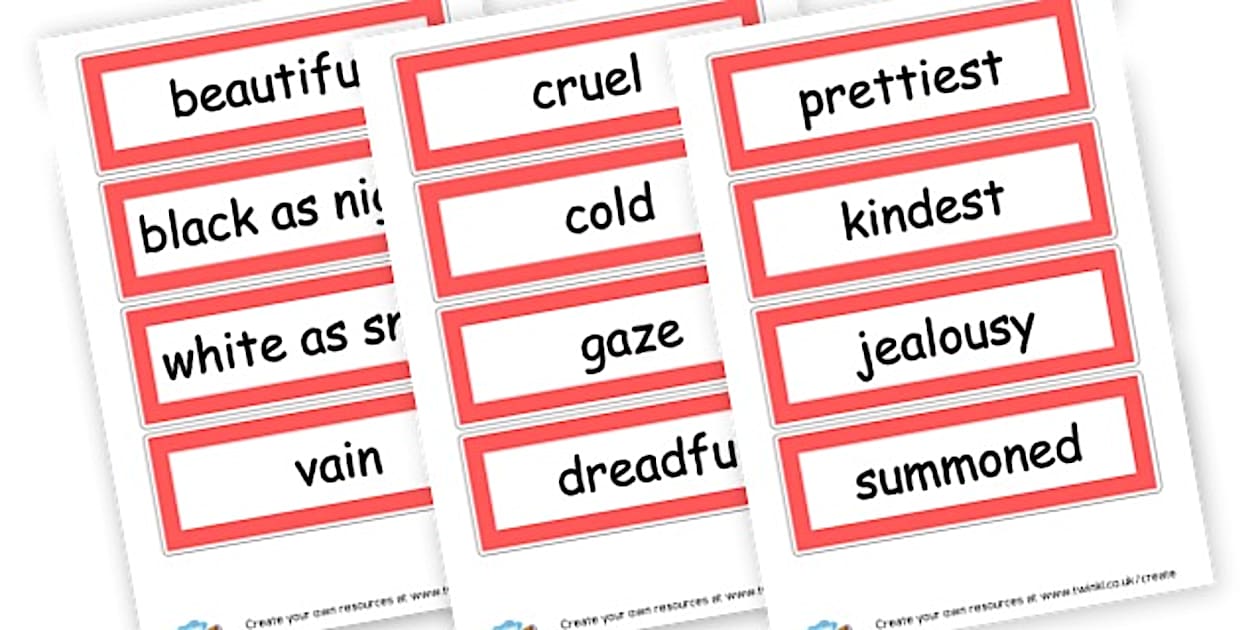 Snow White Story Keywords Cards (Hecho por educadores)