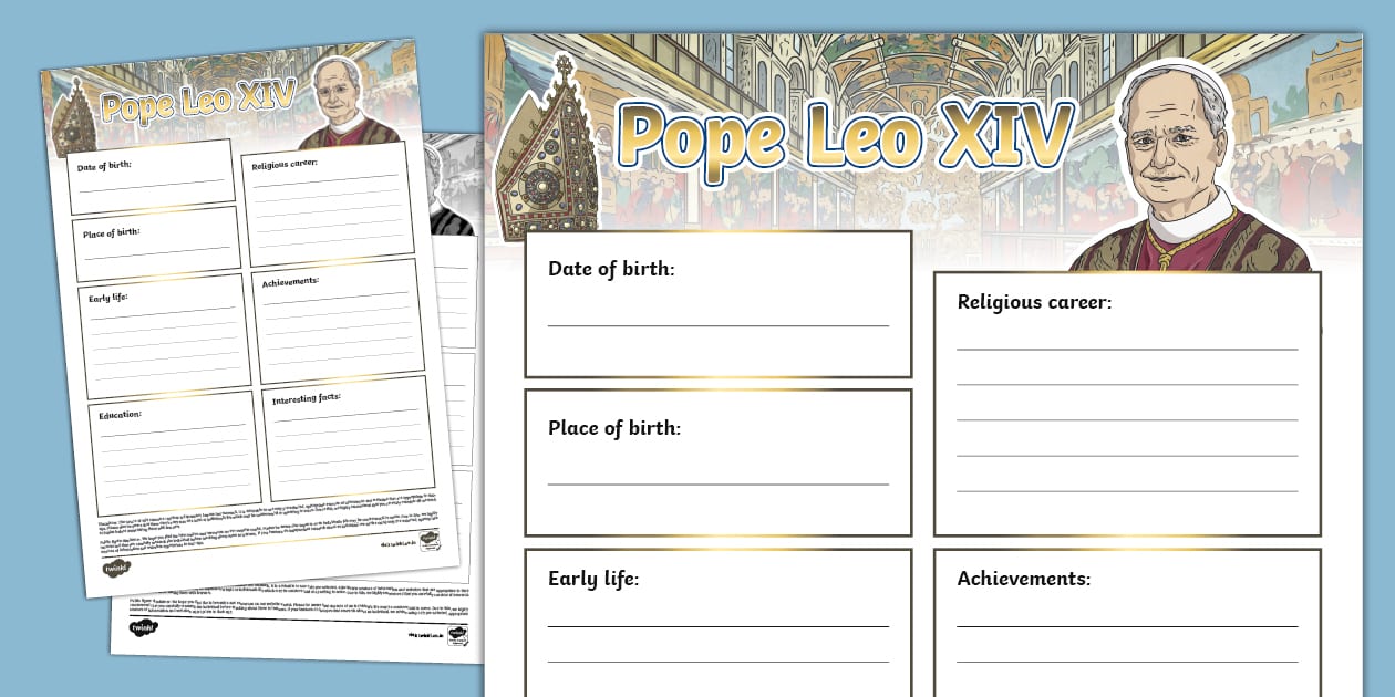 Pope Leo XIV Fact File Template (teacher made) - Twinkl